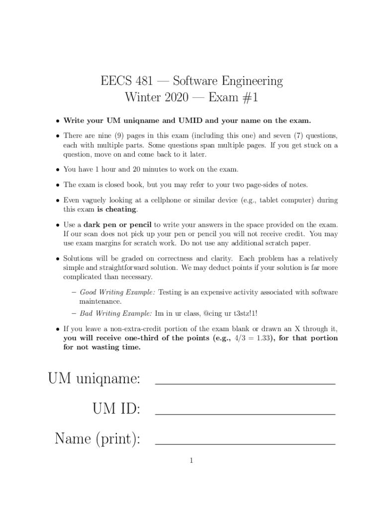 Fillable Online UM uniqname: UM ID: Name (print) - University of ...