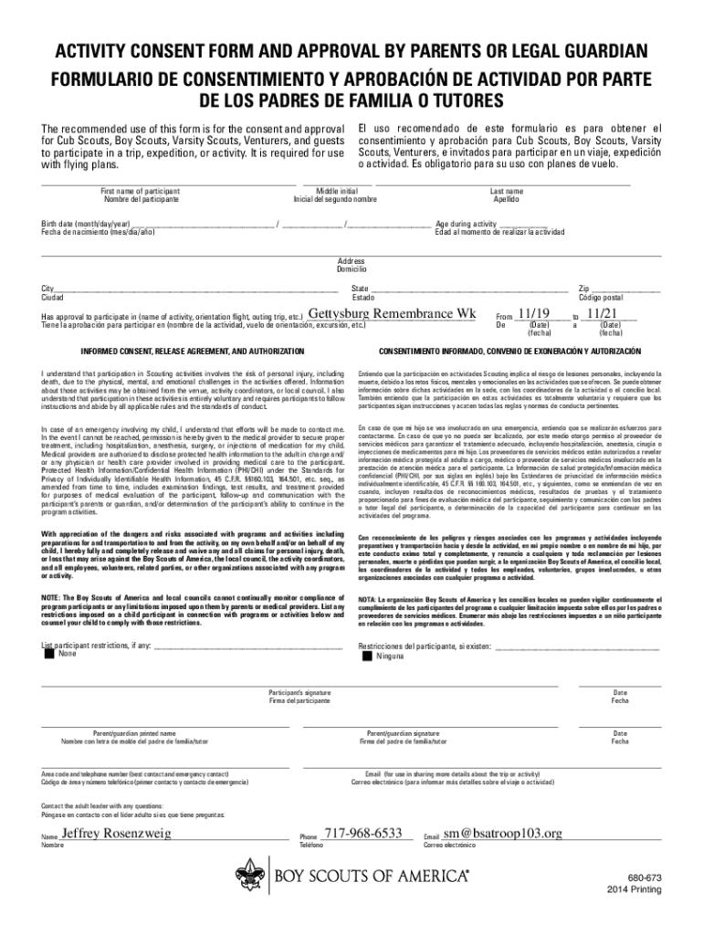 Fillable Online Troop 103 - Resources and Forms Fax Email Print - pdfFiller