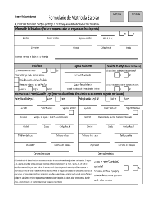 Fillable Online Fillable Online Formulario de Matricula Escolar Fax ...