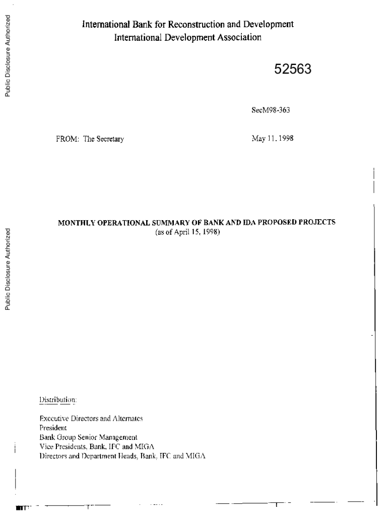 Fillable Online documents.worldbank.orgcuratedenFOR OFFICIAL USE ONLY ...