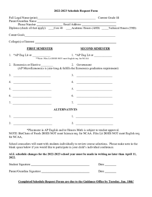 Fillable Online 12th Grade Request Form 22-23 Fax Email Print - pdfFiller