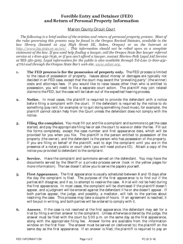 Fillable Online Forcible Entry and Detainer Law and Legal Definition ...