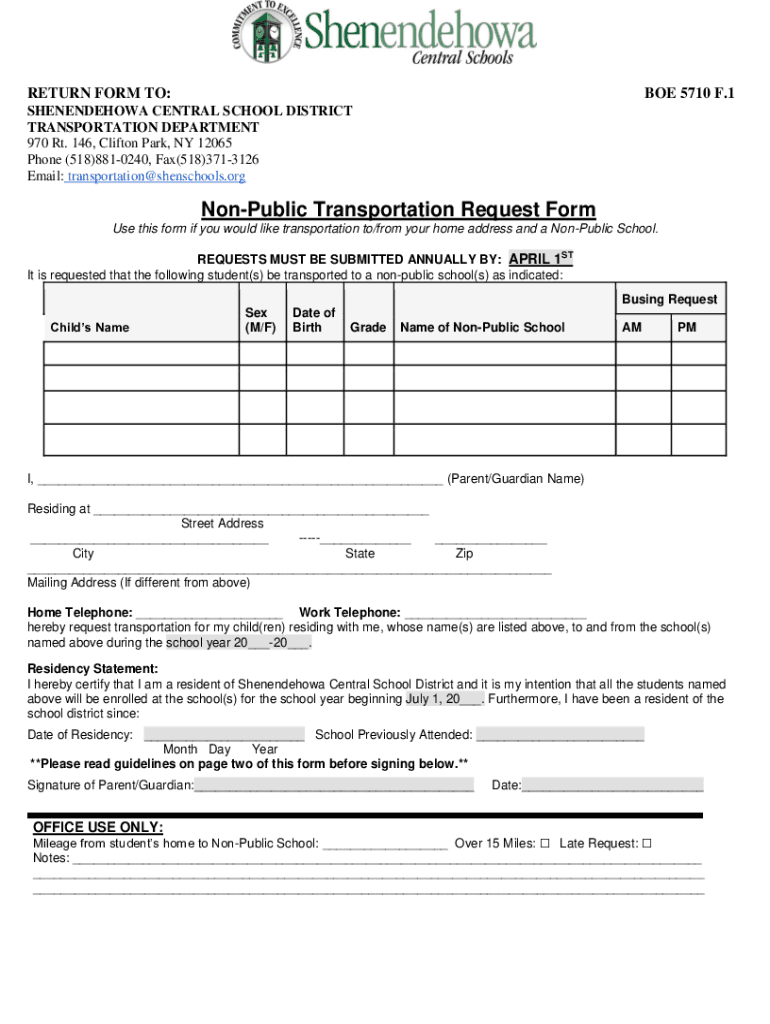 Fillable Online PDF Non-Public Transportation Request Form Fax Email Print - pdfFiller