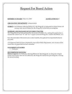 Fillable Online Request For Board Action - Il Fax Email Print - pdfFiller