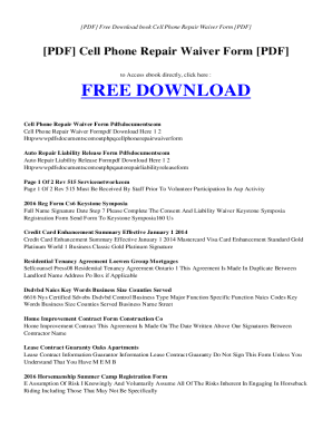 Fillable Online Cell Phone Repair Form Pdf - Fill Online, Printable ...