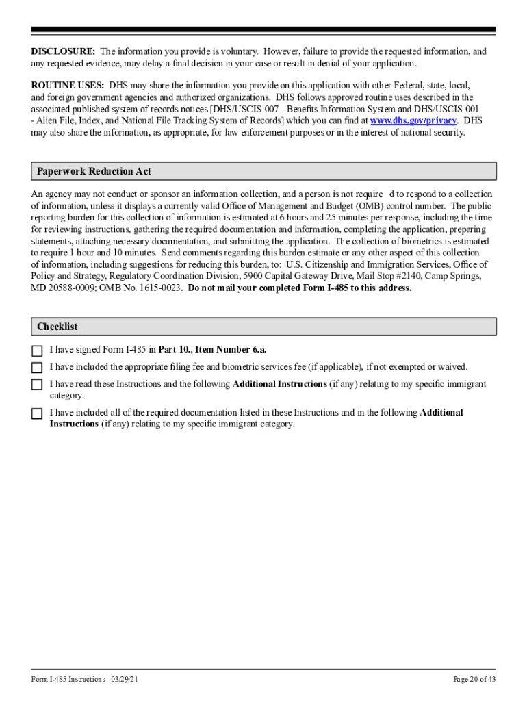Instructions I 485 Fill Online Printable Fillable Blank PdfFiller
