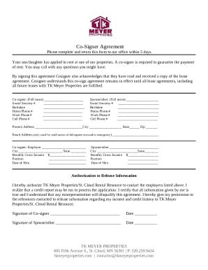 Co-Signer agreement .pdf: Easy to Fill and Download ... Doc Template ...