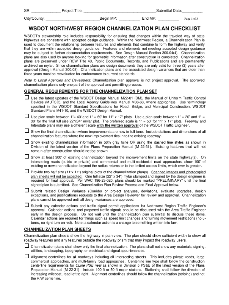 Fillable Online Development Services Channelization Plan Checklist Fax ...