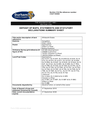 Fillable Online DEPOSIT OF MAPS, STATEMENTS AND STATUTORY DECLARATIONS ...