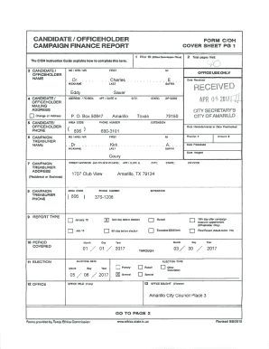 Fillable Online 8973 ... CANDIDATE I OFFICEHOLDER FORM C/OH CAMPAIGN ...