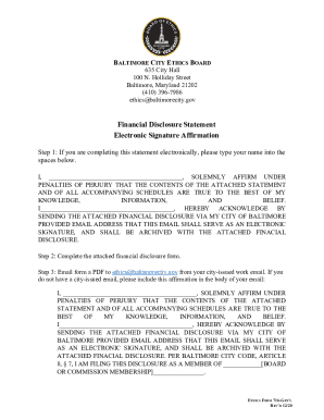 Fillable Online Financial Disclosure Statement Electronic Signature ...