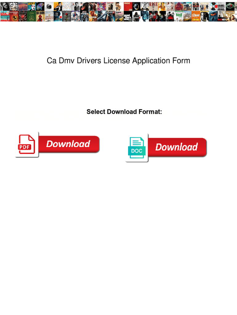 Fillable Online Ca Dmv Drivers License Application Form. Ca Dmv Drivers ...