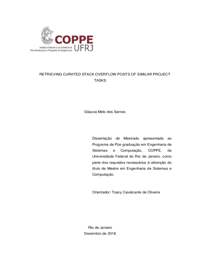 Fillable Online RETRIEVING CURATED STACK OVERFLOW POSTS OF SIMILAR PROJECT ... Fax Email Print ...