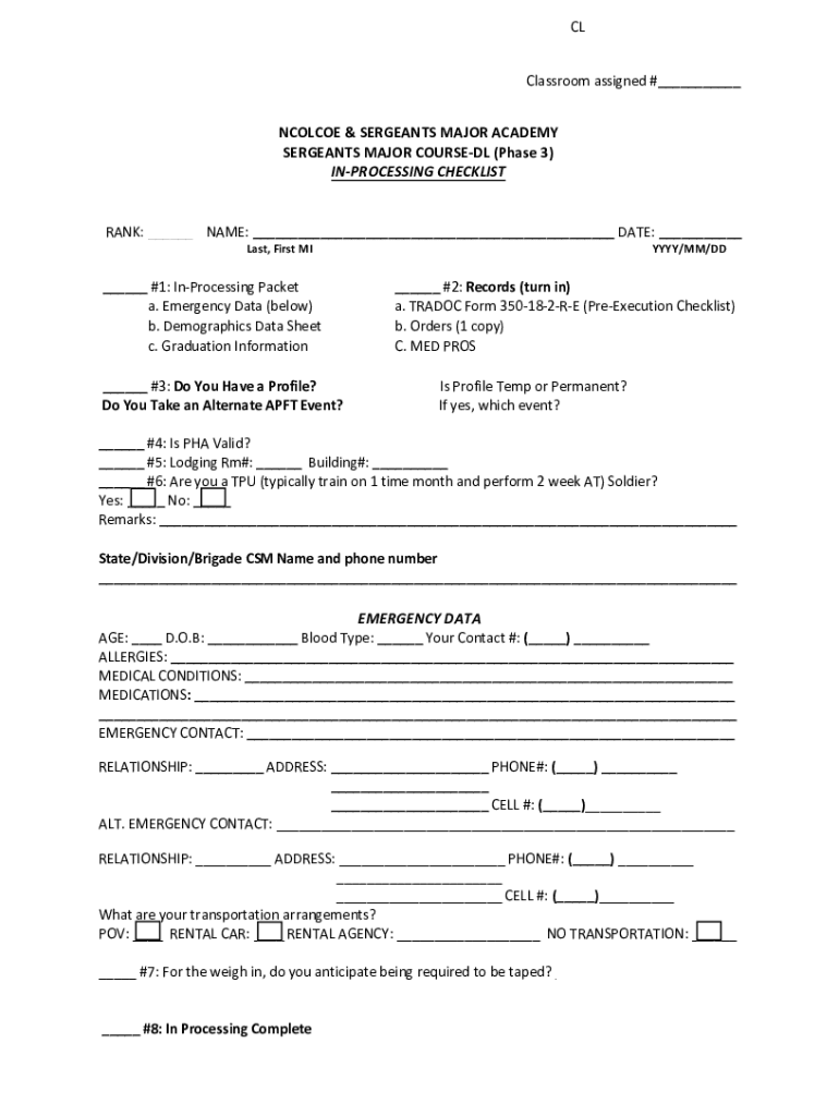 Fillable Online NCO Leadership Center of Excellence - United States ...