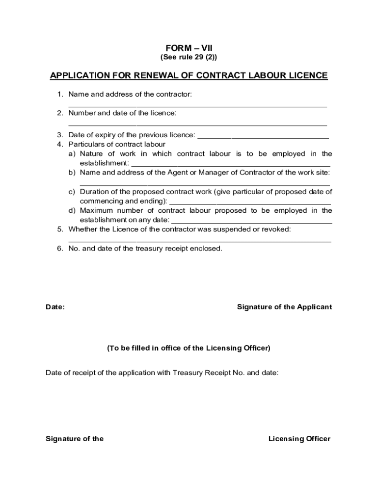 Fillable Online Form 34 - Contract Labour Licence Renewal Application ...