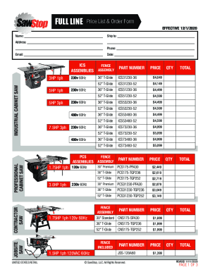 Fillable Online FULL LINE Price List & Order Form - Byler Industrial ...