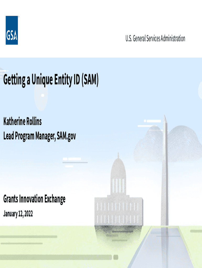 Fillable Online Getting a Unique Entity ID (SAM) - content.govdelivery ...