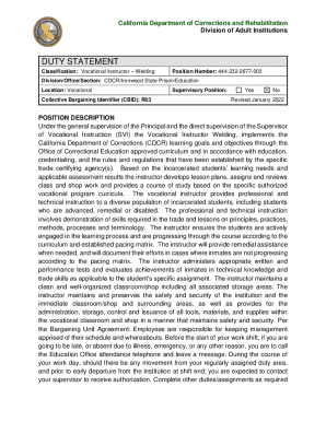 Fillable Online About CDCR - California Department of Corrections and ...