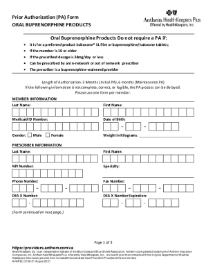 Fillable Online Prior Authorization (PA) Form ORAL PRODUCTS ... Fax ...