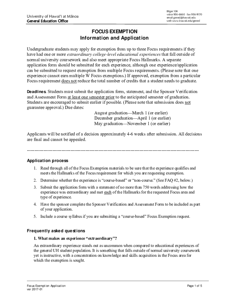 Fillable Online manoa hawaii Fillable Online hawaii Print Form General Education Office ... Fax ...