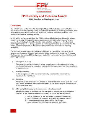 Fillable Online 2021 FPI Diversity and Inclusion Award Guide and ...