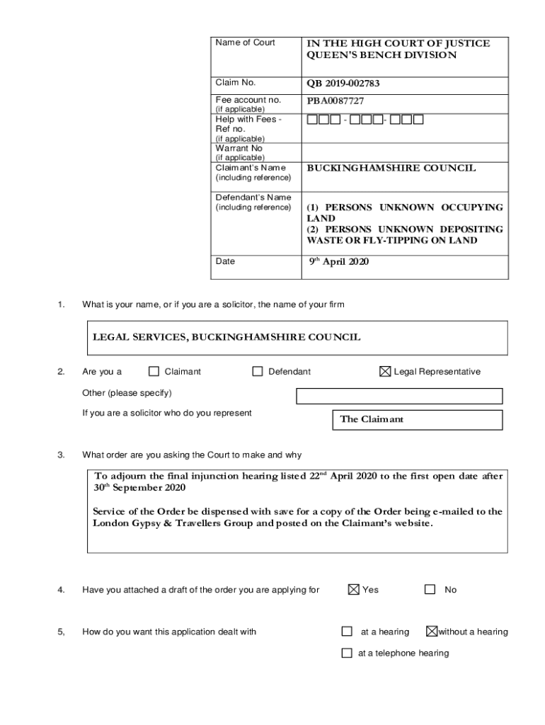 Fillable Online 1f2ca7mxjow42e65q49871m1-wpengine.netdna-ssl.comIN THE HIGH COURT OF JUSTICE ...