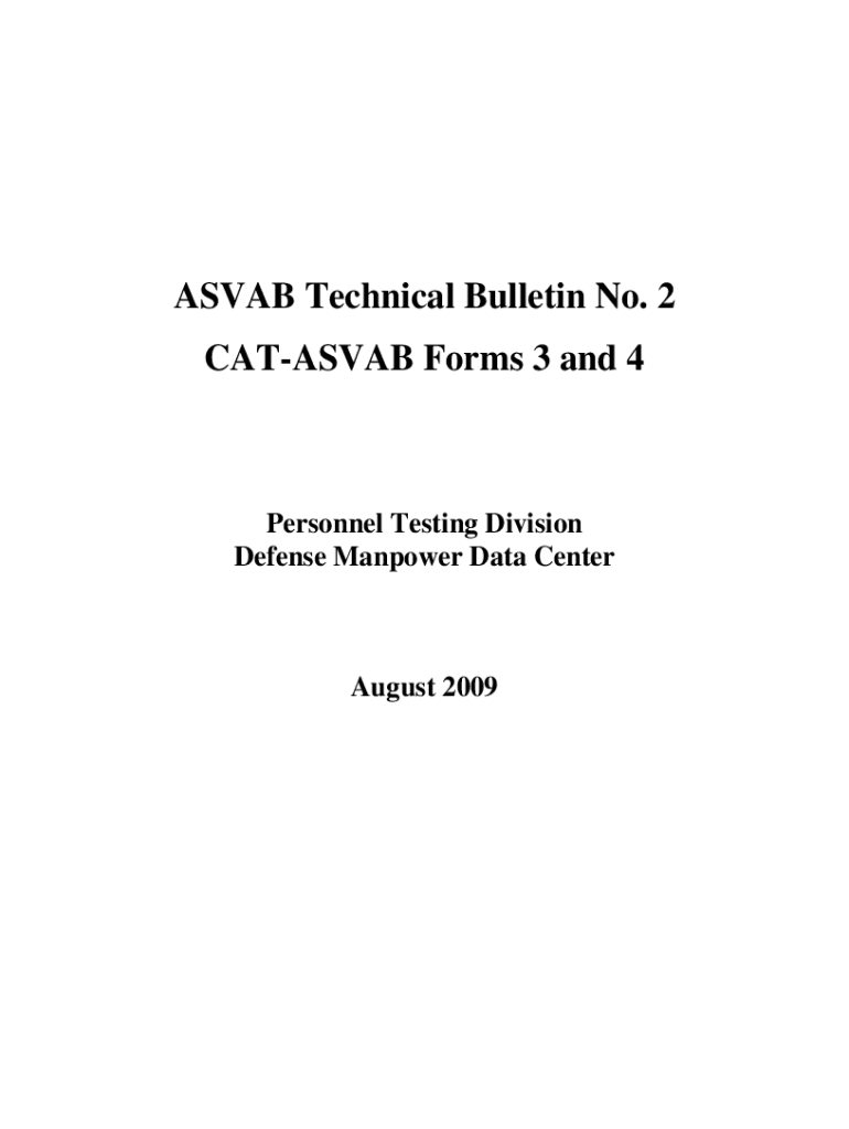 Fillable Online ASVAB Technical Bulletin No. 4 P&P-ASVAB Forms 2327 Fax ...