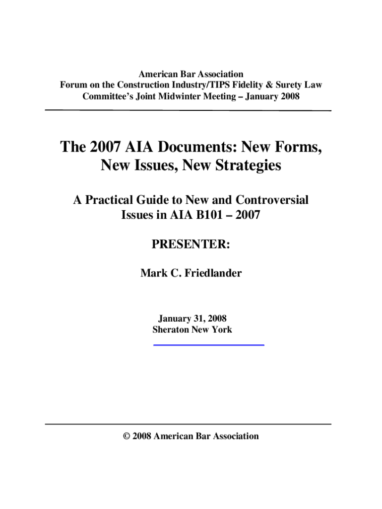 Fillable Online www.pdffiller.com82488812--The-2007-AIAFillable Online ...