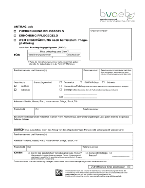Fillable Online Antrag auf Pflegegeld Fax Email Print - pdfFiller