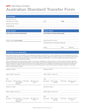 Fillable Online AUSTRALIAN STANDARD TRANSFER FORM - Advanced Share Fax ...