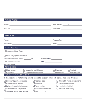 Fillable Online Sleep Study Referral Form 280519 Fax Email Print ...