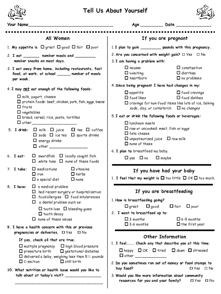 Fillable Online Tell Us About Yourself - Form Fax Email Print - pdfFiller