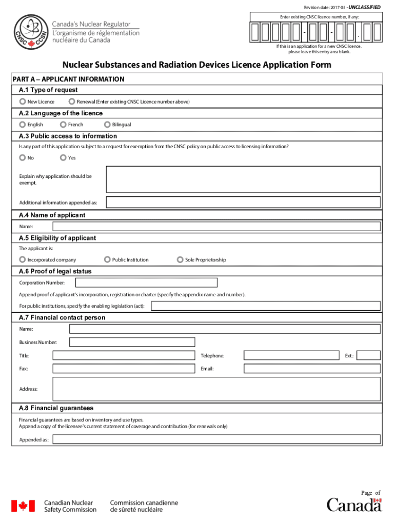 Fillable Online Nuclear Substances and Radiation Devices Licence ...