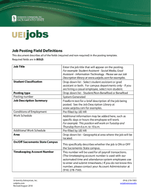 Fillable Online 9+ Job Posting Templates - PDF, WordFree & Premium ...
