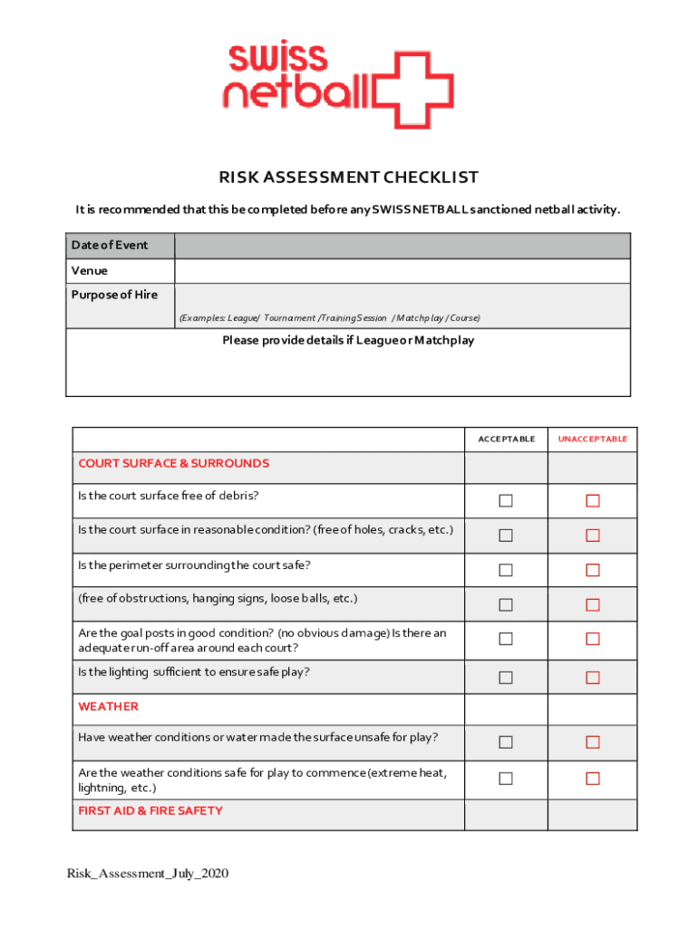 Fillable Online Risk Assessment Templates ...