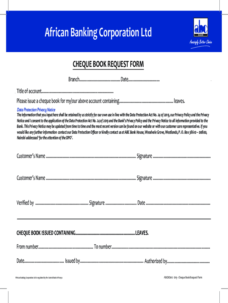 Fillable Online Cheque Book Request Form Fax Email Print - pdfFiller