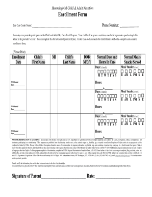 Fillable Online Blank Enrollment Form Fax Email Print - pdfFiller