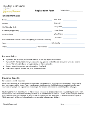 Fillable Online Patient Registration Form - Gateway Urgent Care Fax ...