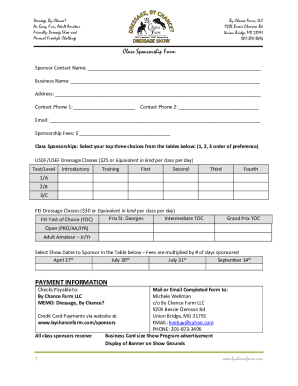 Fillable Online General Sponsorship Form Fax Email Print - pdfFiller