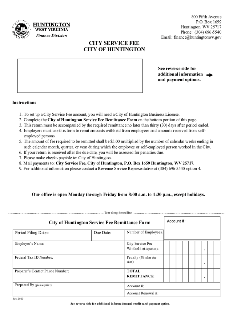 Fillable Online Fillable Online CITY SERVICE FEE EMPLOYER EXEMPTION ...