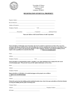 Fillable Online REGISTRATION OF RENTAL PROPERTY Fax Email Print - pdfFiller