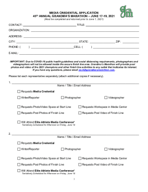 Fillable Online Media Credential Request Form2021 Fax Email Print - pdfFiller