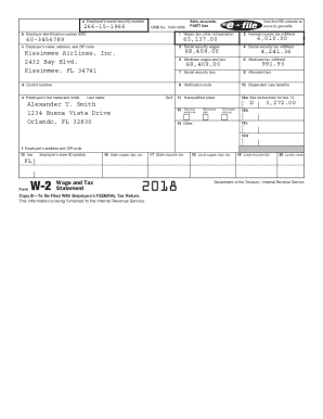 Fillable Online Fillable Online Form W-2 Wage and Tax Statement - Taxes ...