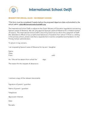 Fillable Online Special Leave of Absence Form.docx Fax Email Print ...