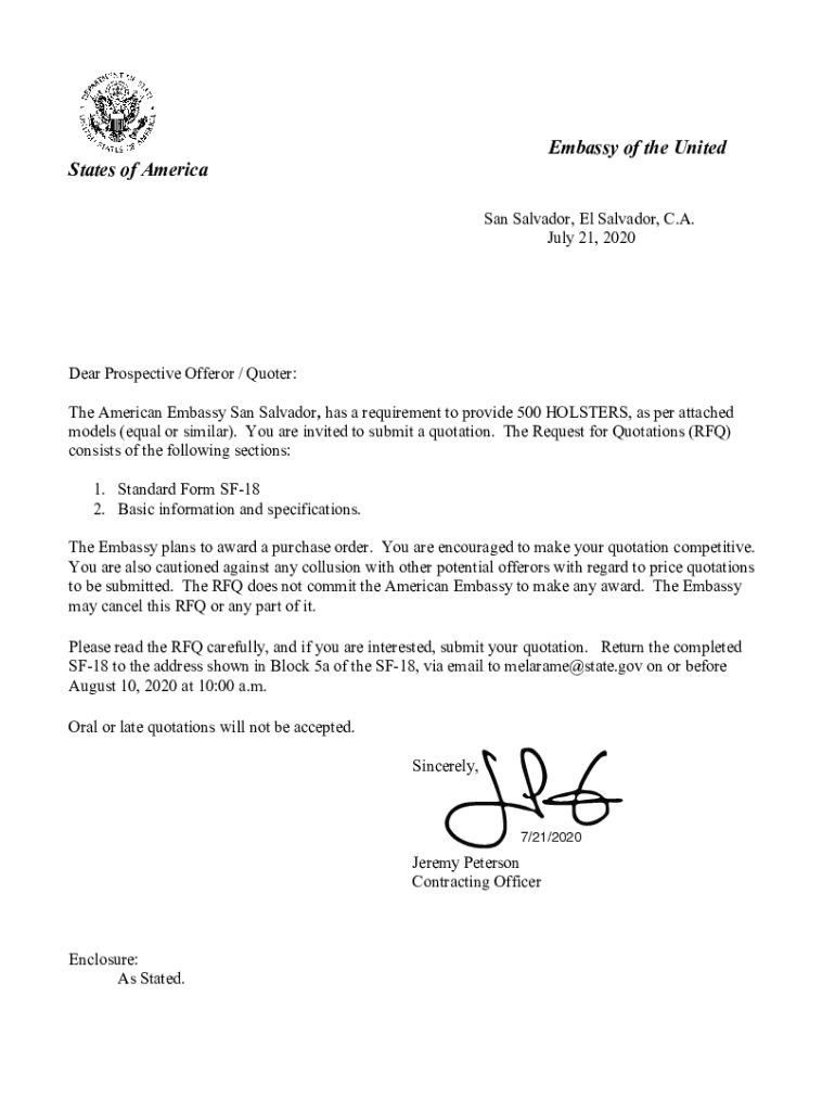 Fillable Online sv usembassy Embassy of the United States of America ...