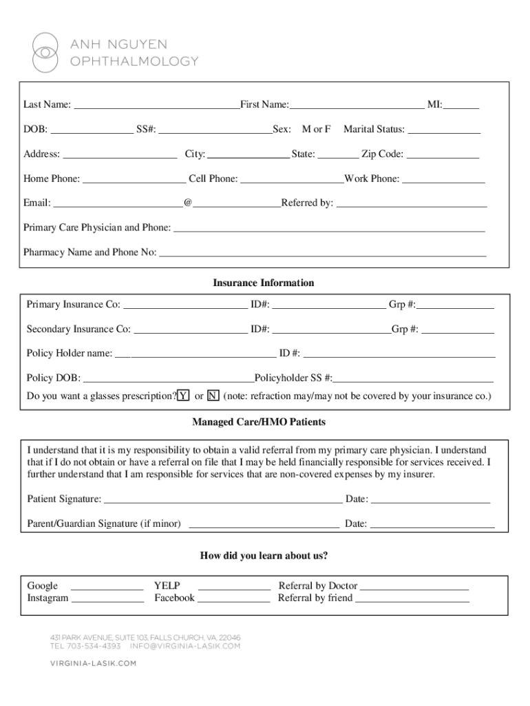Fillable Online PATIENT DEMOGRAPHIC FORM Fax Email Print - pdfFiller