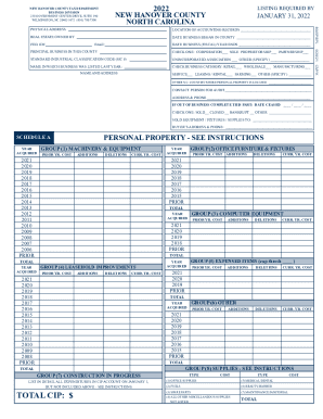 Fillable Online New hanover county tax department business division Fax ...