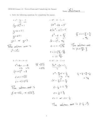 Fillable Online 05 Writing quadratics in vertex form by completing the ...
