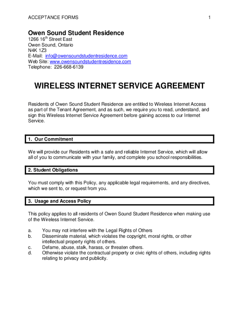 Fillable Online Owen Sound Student Residence - Owen Sound Student Living ... Fax Email Print ...
