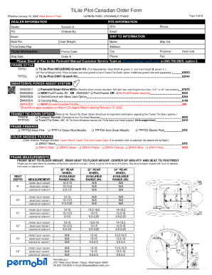 Fillable Online Pilot Order Form - permobil.com Fax Email Print - pdfFiller